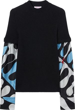 Pucci pull à imprimé léopard - Noir