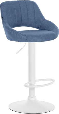 Clp Barhocker Milet I Stoff-Bezug I Drehbarer Barstuhl, Farbe:blau, Gestell Farbe:weiß