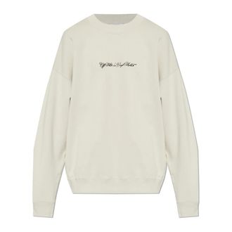 Off-white Homme, Sweatshirts et sweats &agrave; capuche, Beige, Taille: XS SweaT-shirt avec logo brod&eacute;