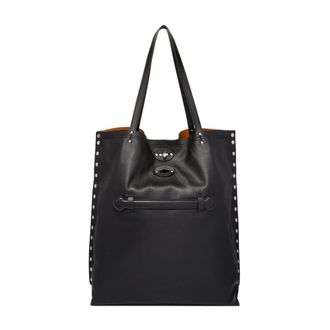 Zanellato Femme, Sacs, Noir, Taille: ONE Size Sac cabas moyen A Spasso