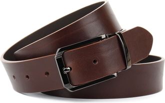Anthoni Crown Herren Klassischer Herrengürtel mit Dornschliße 3DJ40 Gürtel, Dunkelbraun, 120