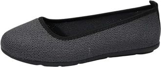 Generic Chaussures plates respirantes tricot&eacute;es pour femme - Bout rond - Couleur unie - Respirantes - L&eacute;g&egrave;res - D&eacute;contract&eacute;es - &Agrave; enfiler - Chaussures de lois