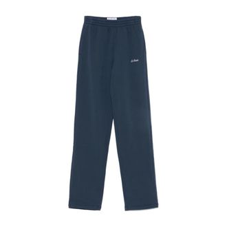 MC2 Saint Barth Blaue Baumwollhose mit Logo-Stickerei - - Trousers - Damen - Blau - L