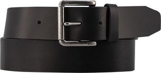 HUGO BOSS Herren Gürtel schwarz Glattleder