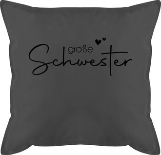 Shirtracer Kissen 50x50 - Große Schwester - Big Sister - 50 x 50 cm - Grau - Schwestern sis Geschenkideen+für+Geschwister Grosse große+Schwester+Geschenk Geschen