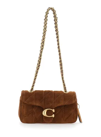 Coach Quilted Suede Shoulder Bag - Brown