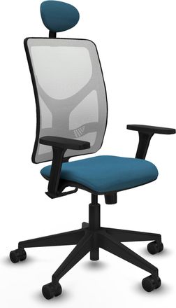 Piqueras y Crespo Drehbarer Schreibtischstuhl ohne Rollen, mit 3D-Armlehnen, h&ouml;henverstellbare Lendenwirbelst&uuml;tze und festes Kopfteil, ausgestattet mit 3 Positionen, We