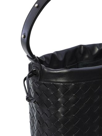 Bottega Veneta Unisex Shoulder Bag Avenue Black Calf Leather
