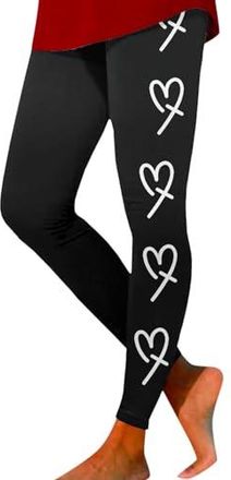 Generic Legging de yoga pour femme 4 saisons imprim&eacute; pour la Saint-Valentin 2026, Noir, L
