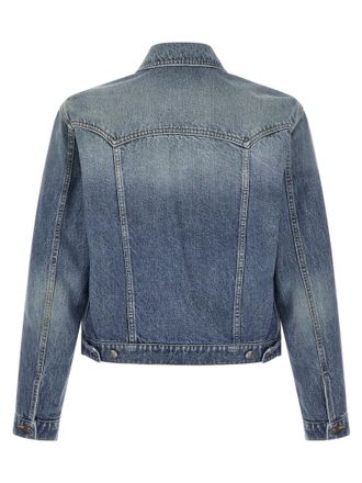 Versace Medusa-Embellished Denim Jacket - Blue