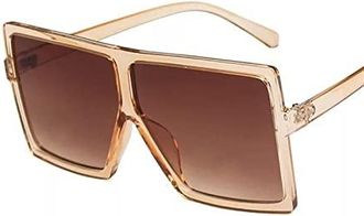Generic Lunettes de soleil carrées rétro en métal à grande monture pour hommes et femmes (couleur : M, taille : 1) 2026