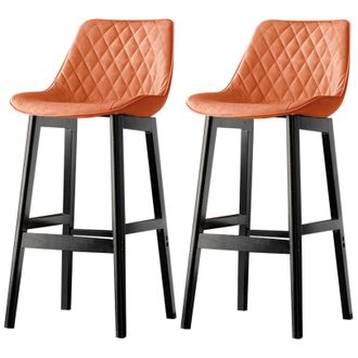 Generic Moderne Barhocker mit R&uuml;ckenlehne, Tresenhocker aus PU-Leder, Holzbeine und Fu&szlig;st&uuml;tze, K&uuml;cheninselhocker mit Einer Tragkraft von 136 kg