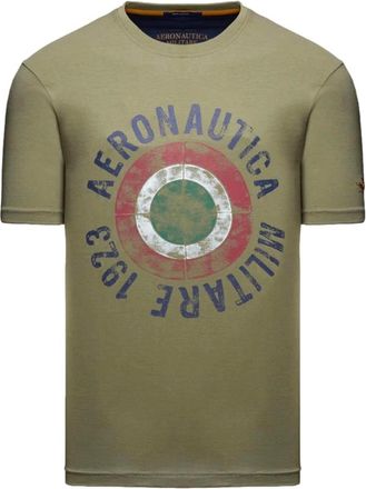 Aeronautica Homme, Tops, Vert, Taille: XL T Shirt Coccarda Tricolore Ts2538Uj00727