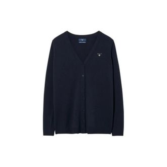 GANT Feine Strickjacke mit V-Ausschnitt - - Knitwear - Herren - Blau - 2XL