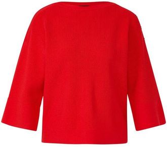 s.Oliver 3/4 Arm-Pullover Strickpullover Strukturierter Pullover im Relaxed Fit mit Zierknopfleiste