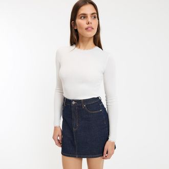 La Redoute Collections T-shirt Col Rond D&eacute;tails Dentelle