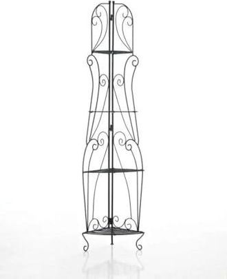 Clp &Eacute;tag&egrave;re dangle en Fer Pliable Irma, Couleur:Noir