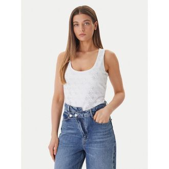 Guess Top W6GP10 K2932 Wei&szlig; Regular Fit