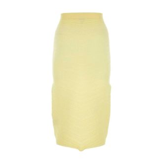 Bottega Veneta Femme, Jupes, Jaune, Taille: 40 FR Jupe Midi Pliss&eacute;e