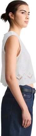 Marc O'Polo Denim Blusentop mit Broderie Anglaise