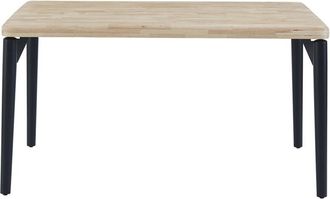PEGANE Table &agrave; manger, table de repas rectangulaire en bois coloris ch&ecirc;ne nordique, pieds en m&eacute;tal noir - Longueur 140 x profondeur 80 x hauteur 76 cm