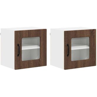 vidaXL Küchenwandschrank 2 pcs Braun Eichen-Optik 40 x 31 x 40 cm vidaXL