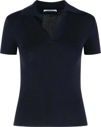 Max Mara Femme, Pulls, Bleu, Taille: 38 FR Mxmalbero V-neck Knit
