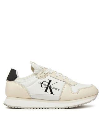 Calvin Klein Jeans Sneakers Runner Sock Laceup Ml Lth YW0YW01616 Creme