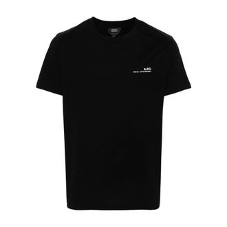 A.P.C. A.p.c., Homme, Tops, Noir, Taille: L T-shirt en jersey de coton