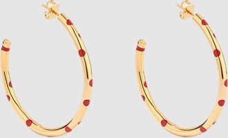 Aurélie Bidermann Créoles Positano Pois GM Vermillon