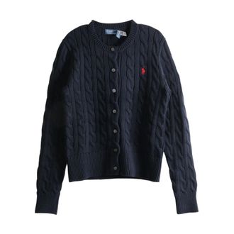 Polo Ralph Lauren Logo-gestickte Baumwoll-Cardigan - - Knitwear - Damen - Blau - M