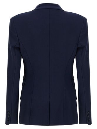 Elisabetta Franchi Light Cr&ecirc;pe Peak-Lapel Blazer - navy