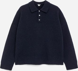 Arket Polopullover Aus Wolle -Blau