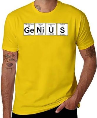 Generic Geek Genius Elements Science - Physics - Inspir&eacute; du tableau p&eacute;riodique Nerd 700995 T-shirt pour homme, Style jaune, 3XL