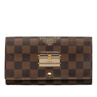 Louis Vuitton Pre-owned Damier Ebene Long Wallet - - Pre-owned - Damen - Braun - ONE SIZE