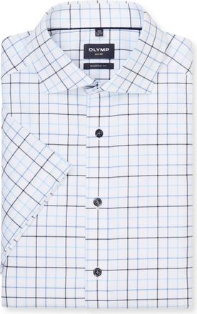 Olymp Luxor, Modern Fit, Kurzarmhemd aus Baumwolle mit Check-Muster in