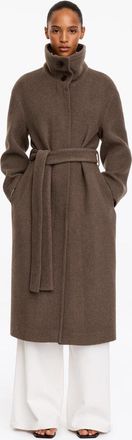 Arket Mantel Aus Wollmischung Mit G&uuml;rtel -Beige