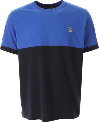 Paul Smith Homme, Tops, Bleu, Taille: XL Zebra Two Tone T-Shirt