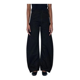 Christophe Lemaire Pantalon Coupe Courb&eacute;e Taille Haute - Femme - Jeans - Noir - Taille: 36 FR