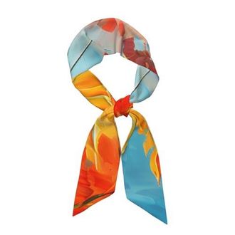 Generic &Eacute;charpe aquatique en satin de soie pour femme - Motif feuilles d&eacute;rable - Pour le sport, le yoga, le visage