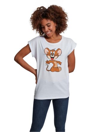 Merchcode Damen Ladies Tom & Jerry Mouse Tee T-Shirt Not Applicable, White, XS