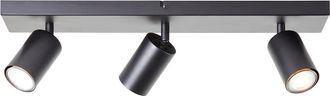 Brilliant Jello LED Spotbalken 3-flammig - Deckenleuchte aus Metall in Schwarz matt mit schwenkbaren Köpfen, inkl. 3× LED GU10 (350 lm, warmweiß), dimmbar, IP20