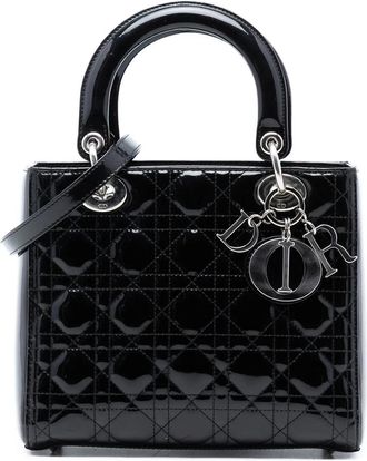 Dior Hobo Bags - Medium Patent Cannage Lady Dior - Gr. unisize - in Schwarz - f&uuml;r Damen