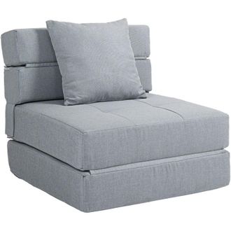 HOMCOM Homcom - Schlafsessel klappbar, Schlafsofa, 2-in-1 Klappsessel mit Bettfunktion, Relaxsessel mit Kissen, G&auml;stebett f&uuml;r Wohnzimmer, Schlafzimmer, bis