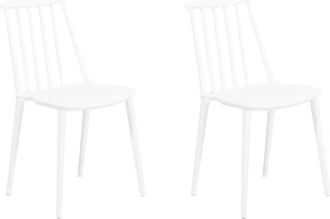 Beliani Lot 2 Chaises Scandinaves en Plastique Blanc Design et Confort Intemporel pour Salle à Manger au Style Nordique ou Moderne Beliani