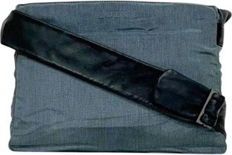 Loewe unisex, Pre-owned, Bleu, Taille: ONE Size Sac bandouli&egrave;re en nylon Pre-owned