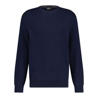 HUGO BOSS Homme, Pulls, Bleu, Taille: XL Pull en Maille Fine Regular-Fit Col Rond