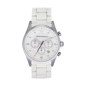 Emporio Armani Chronograph-Uhr - - Accessories - Herren - Wei&szlig; - ONE SIZE