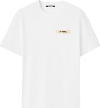 Jacquemus Homme, Tops, Blanc, Taille: L Gros Grain T-shirt