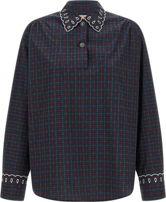 Marni Chemise Longue en Popeline - Femme - Blouses et Chemises - Bleu - Taille: 36 FR